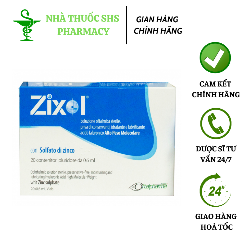 Zixol - Nước mắt nhân tạo - Dung dịch tra mắt ZIXOL vô trùng, không ...