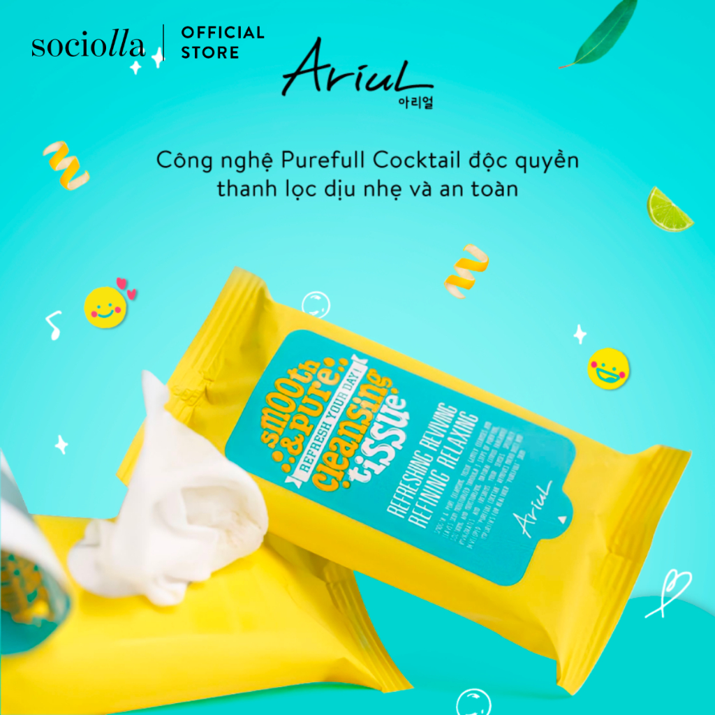 Khăn Ướt Tẩy Trang Dưỡng Ẩm, Tiện Lợi Ariul Smooth & Pure Makeup ...