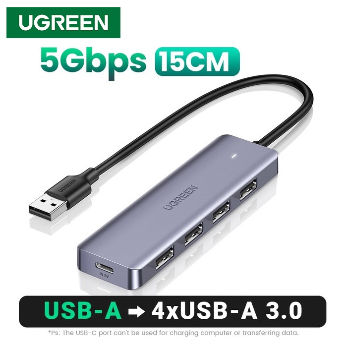 Bộ chia USB Ugreen 50985 Hub USB 3.0 sang 4 cổng USB + 1 micro USB ...