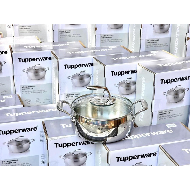 Nồi T Chef Series Casserole 3.8L (nắp kính), Nồi inox tupperware, Nồi ...