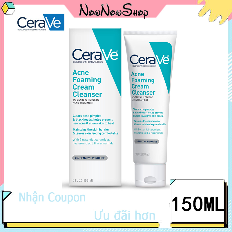 Sữa rửa mặt ngừa mụn C-erave Acne Foaming cream Cleanser 150ml | Shopee ...