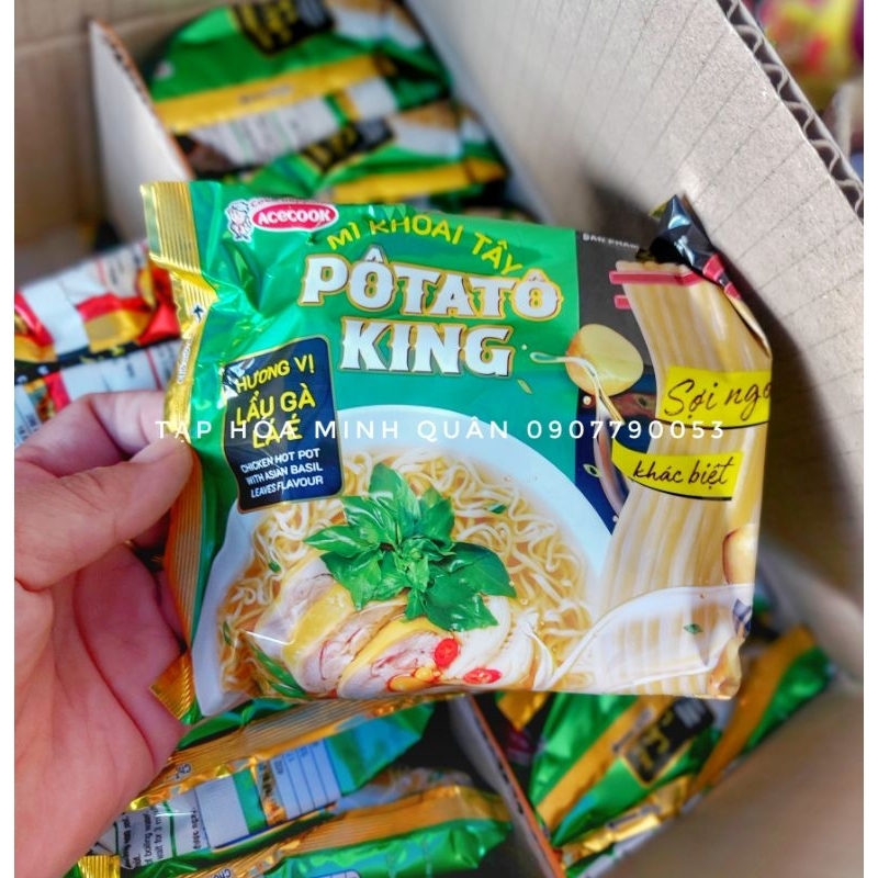 THÙNG MÌ KHOAI TÂY POTATO KING [ 12 GÓI LẨU GÀ LÁ É/ 12 GÓI SỤN BÒ ...