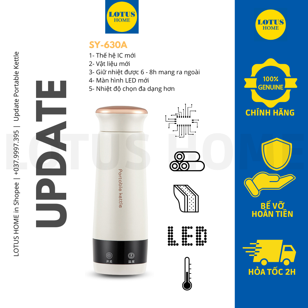 Bình đun nước siêu tốc mini du lịch bình nước bệnh viện đa năng 300ml tự ngắt khi sôi (giữ nhiệt ...