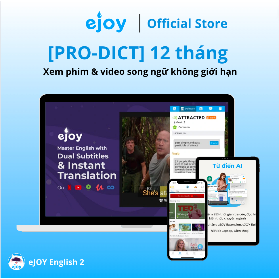 Gói học Tiếng Anh [PRO-DICT] 12 tháng - Tra cứu kiến thức bằng AI trên ...