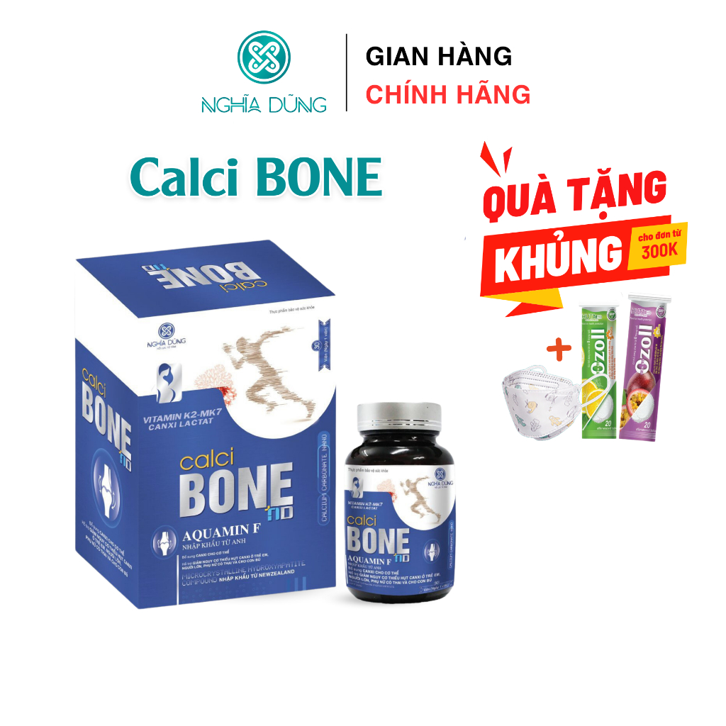 Canxi cho bà bầu và người thiếu hụt Calci Bone Nghĩa Dũng (Hộp 30 viên ...