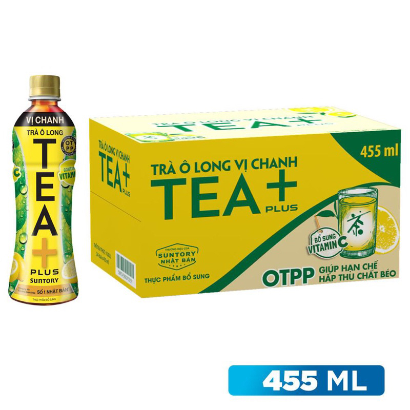 Thùng 24 chai trà Ô Long Chanh Tea Plus 455ml | Shopee Việt Nam