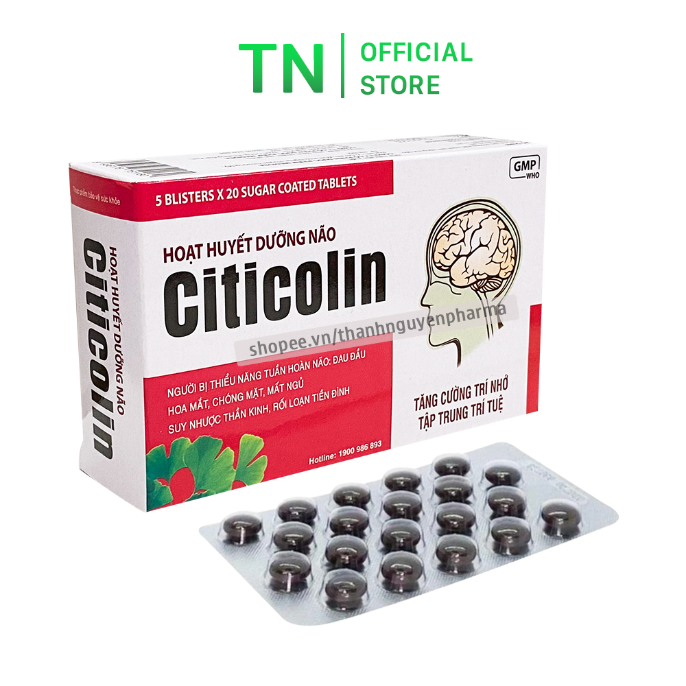 Hoạt Huyết Dưỡng Não Citicolin bổ não, giảm đau đầu, hoa mắt, chóng mặt ...