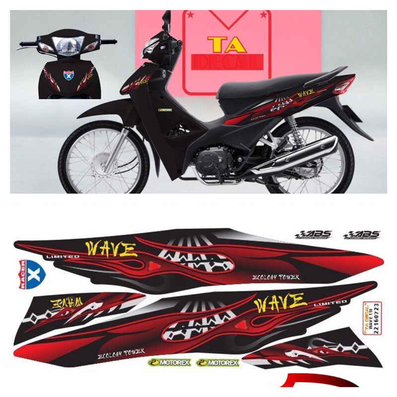 (Nhiều màu)Tem xe WAVE 110 mẫu lửa xích cháy tem 4 lớp chống nước ...
