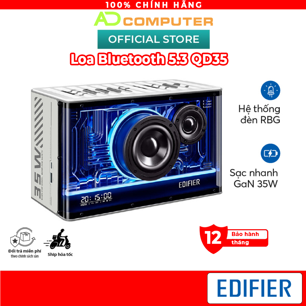 Loa Bluetooth V5.3 EDIFIER QD35 Công suất 40W Chipset DSP Công nghệ sạc ...