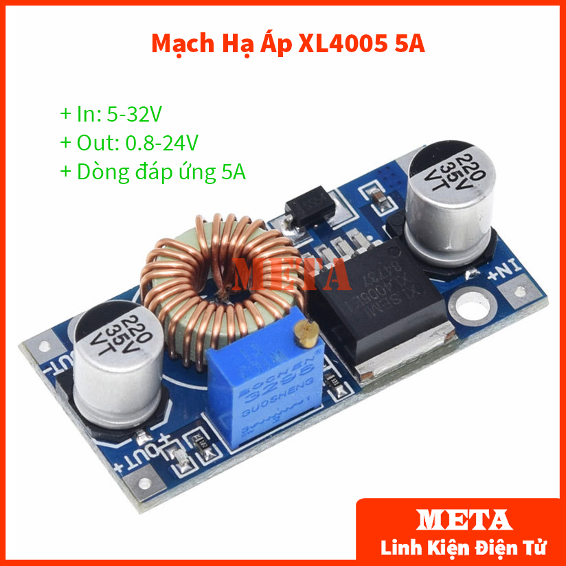 Mạch hạ áp Buck XL4005 5A DC-DC (Vào 5-32VDC Ra 0.8-24VDC) | Shopee ...