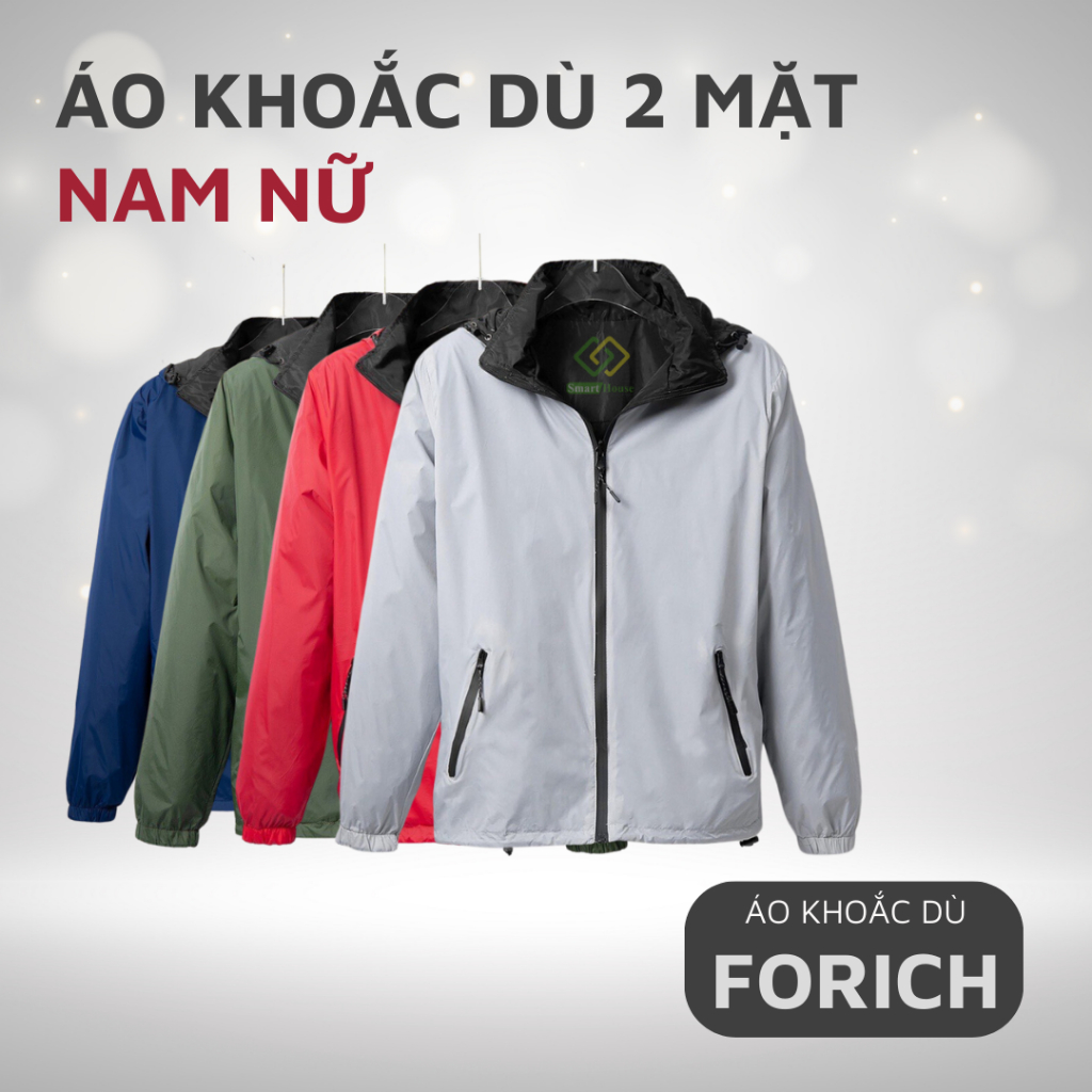 [ẢNH THẬT 100%] Áo Khoác Dù Nam Nữ Có Nón Thời Trang FORICH Vải Dù 2 Lớp Dày Dặn Chống Nước ...