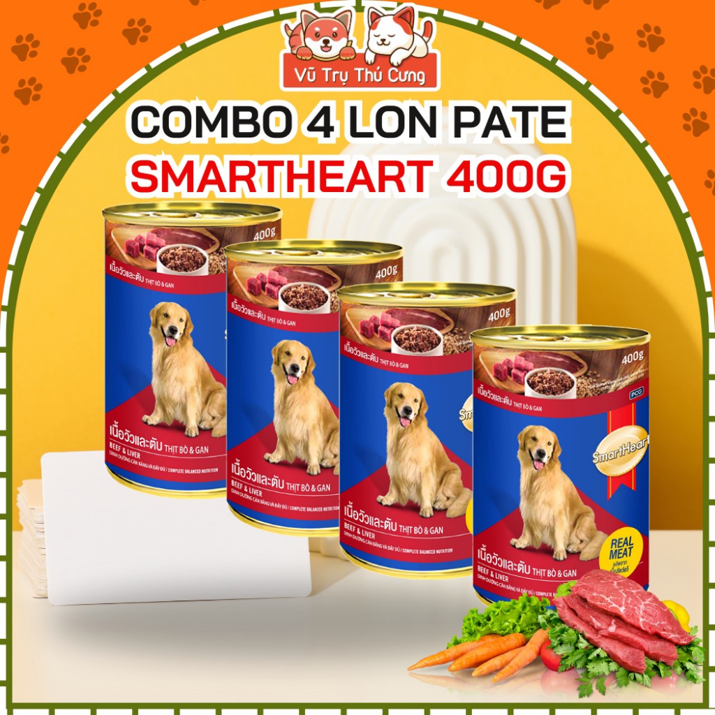 Combo 4 Lon Pate Smartheart Thái Lan Cho Chó 400g | Shopee Việt Nam