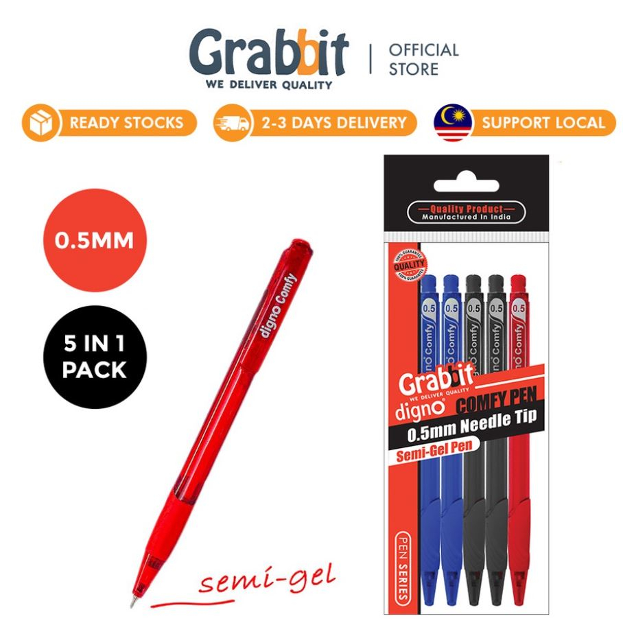 GrabbitVN Combo 5 Bút Bi Grabbit (5 trong 1) Comfy Semi Gel Pen | Shopee Việt Nam