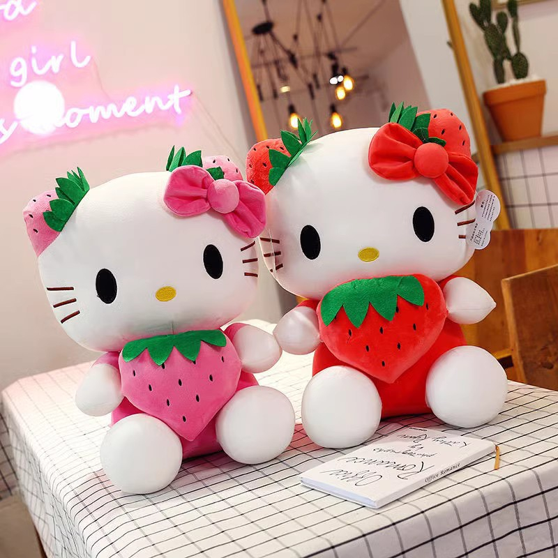 Gấu bông mèo Hello Kitty ôm dâu tây siêu hot siêu kute (22cm--->50cm ...