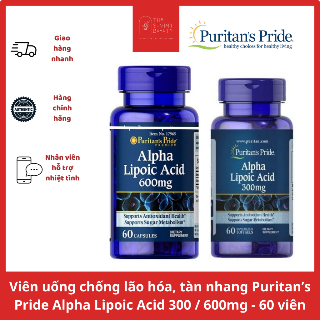 Viên uống chống lão hóa, tàn nhang Puritan’s Pride Alpha Lipoic Acid ...