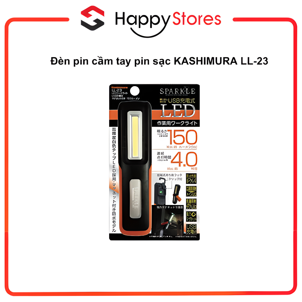 Đèn pin cầm tay pin sạc KASHIMURA LL-23 | Shopee Việt Nam