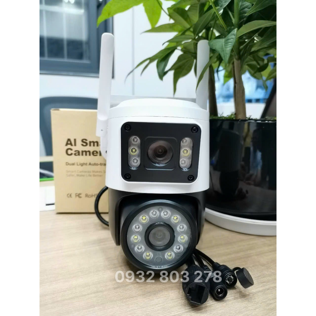 Camera Yoosee 2 mắt kép Q42D phiên bản 12 Led siêu sáng độ phân giả 2K ...
