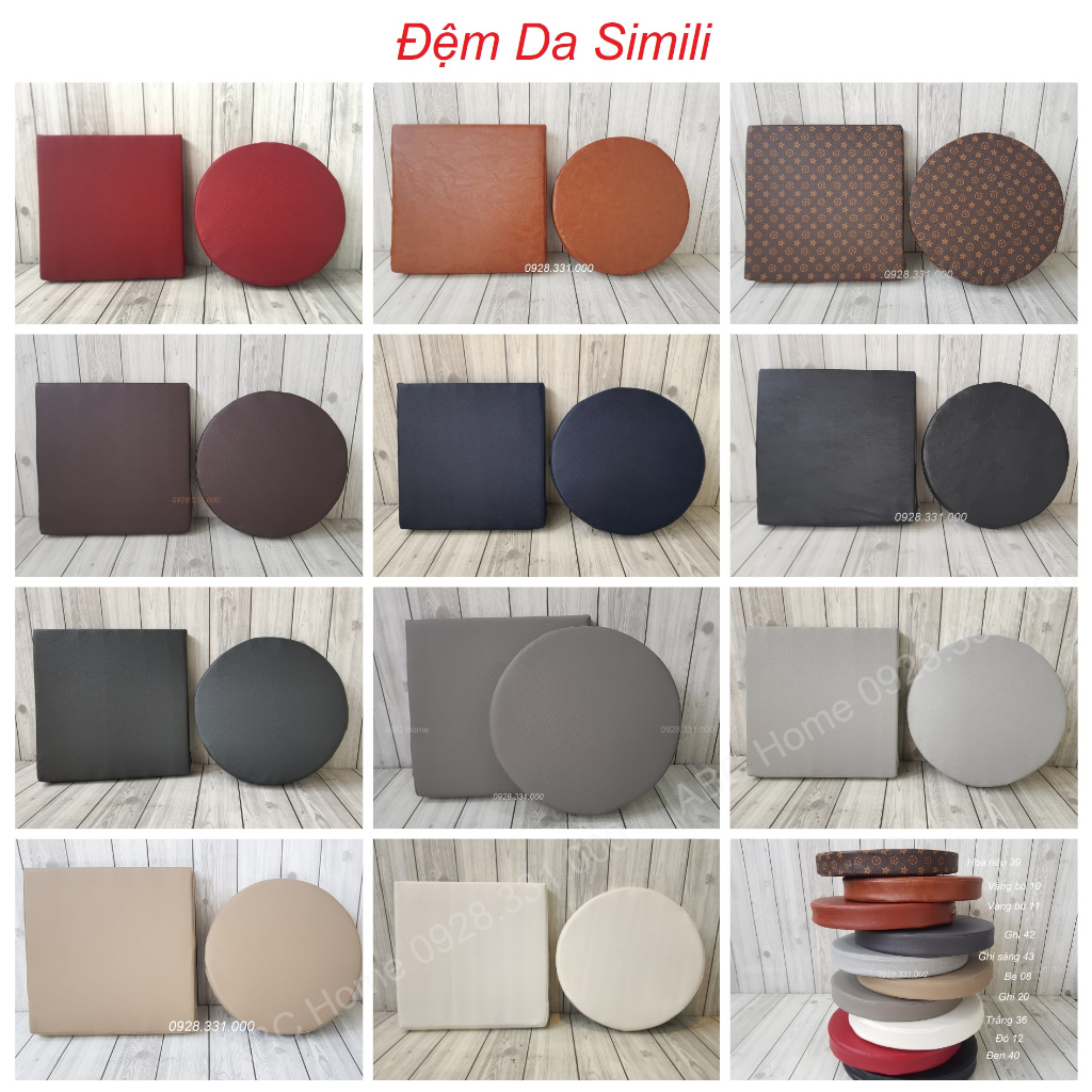 Đệm ngồi ghế tăng chiều cao dày 10cm, nệm ngồi da simili 50x50cm ...