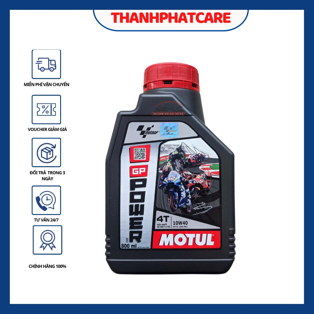 Nhớt Motul GP Power 10W40 chuyên dùng xe côn tay, xe số ( 800ML-1L ...