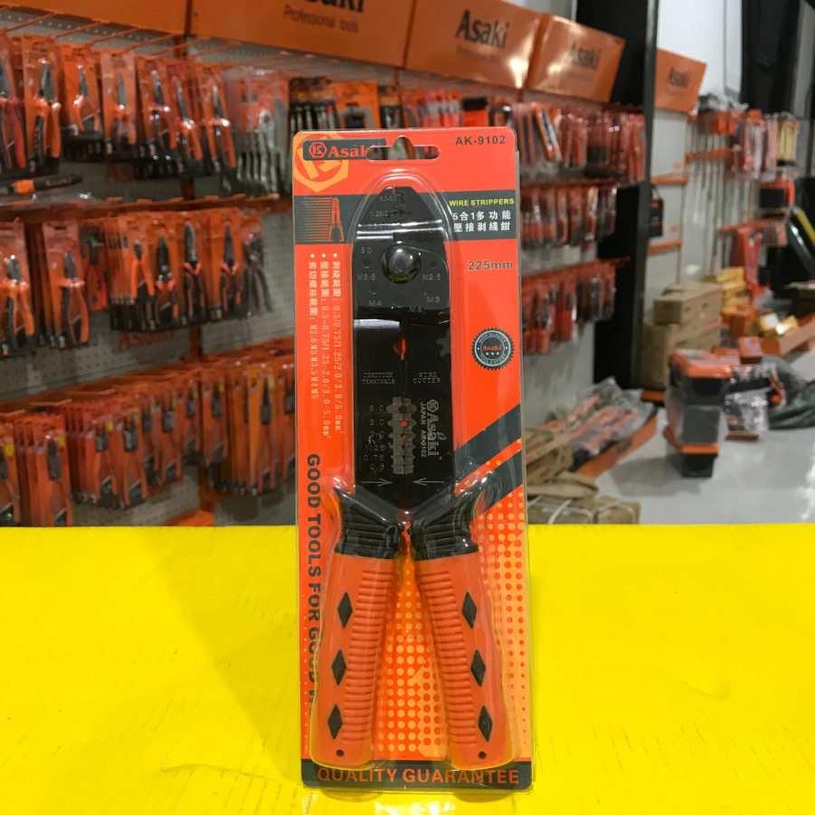 Kìm Bấm cos và Tuốt Dây Điện Đa Năng 8,5"/212mm Asaki AK-9107-9100-9101-9102-9103-9104-9106-0339 ...