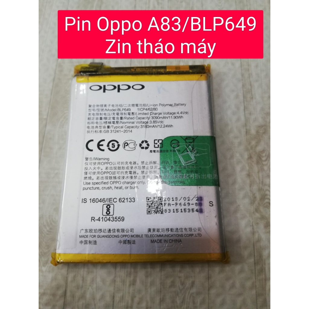 Pin oppo A83 - BLP649 zin bóc máy chính hãng vẫn sử dụng tốt | Shopee ...