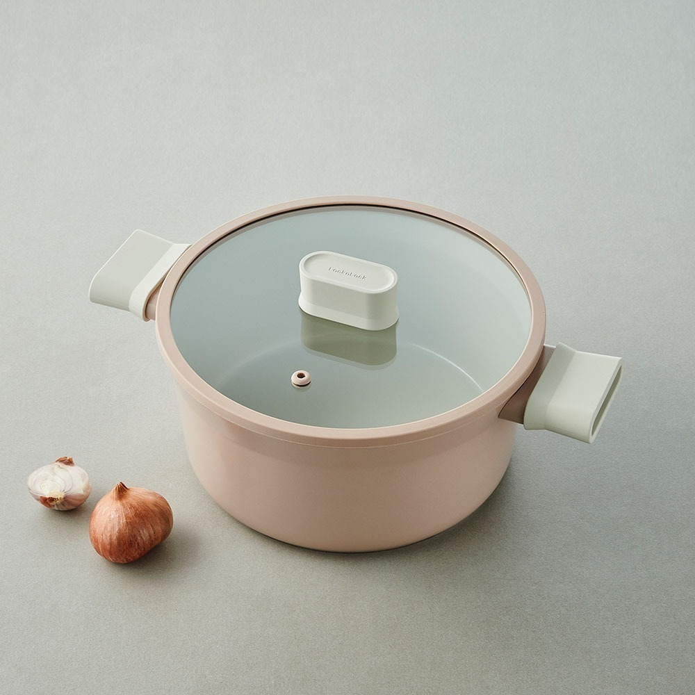 Nồi chảo chống dính Suit LocknLock màu mint pastel , màu hồng dùng được ...