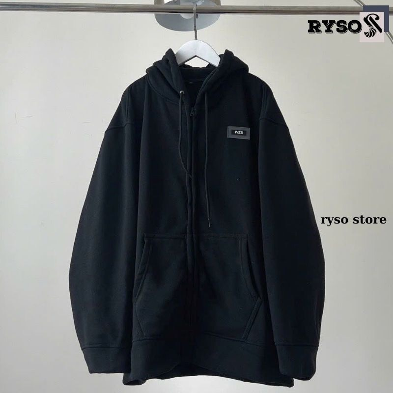 Áo khoác hoodie nỉ khoá zip tay phồng trơn unisex áo cặp cao cấp màu ...