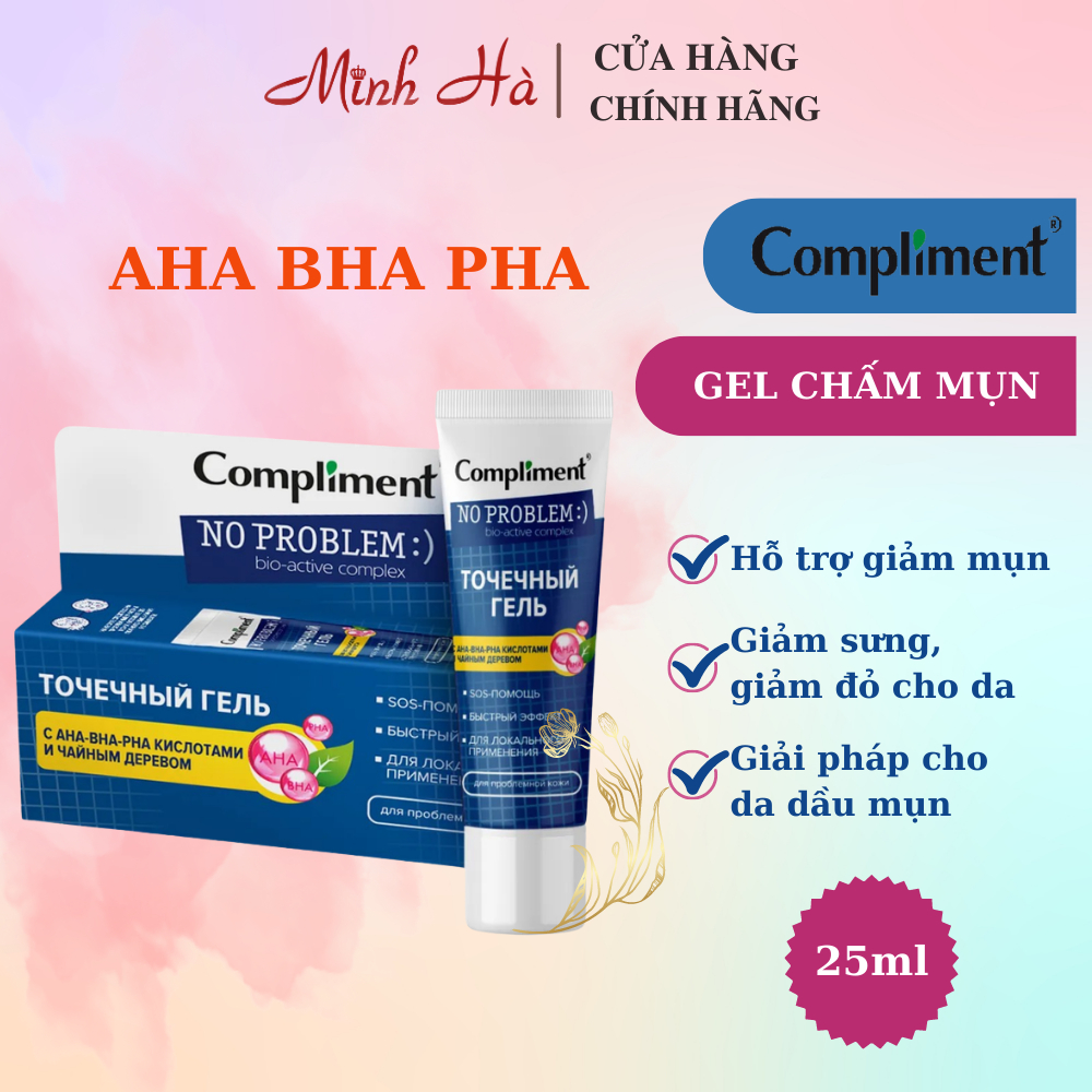 Gel chấm mụn Compliment No Problem AHA-BHA-PHA 25ml giúp loại bỏ mụn ...