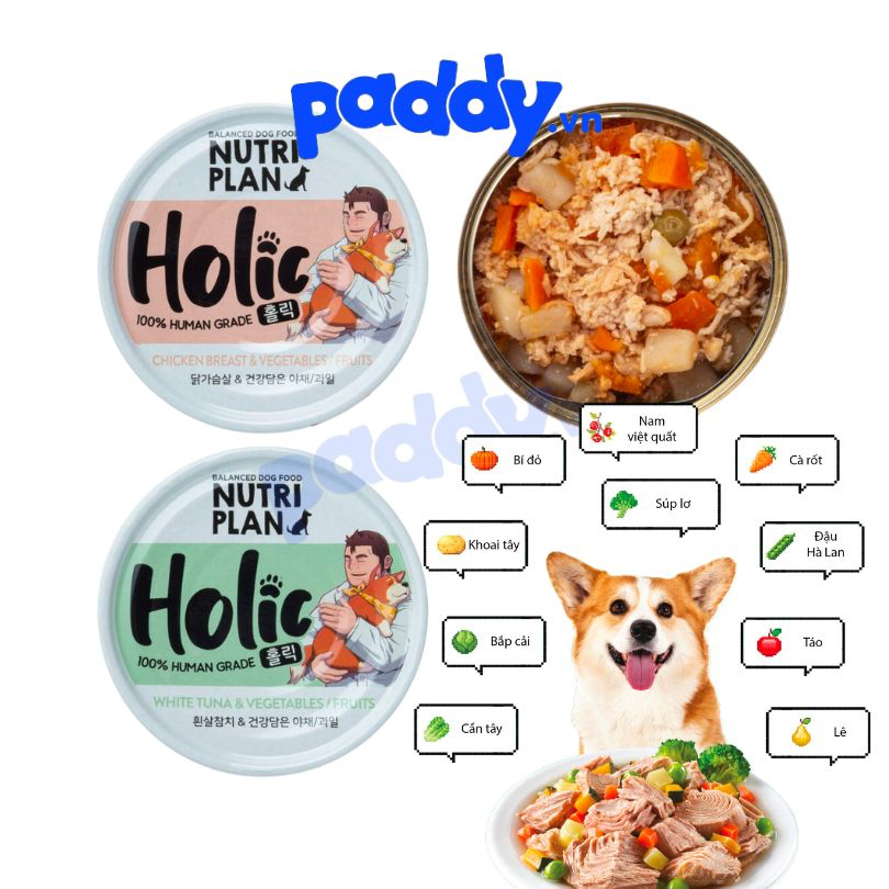 Pate Cho Chó Thịt & Rau Củ Nutri Plan Holic (Lon 85g) | Shopee Việt Nam