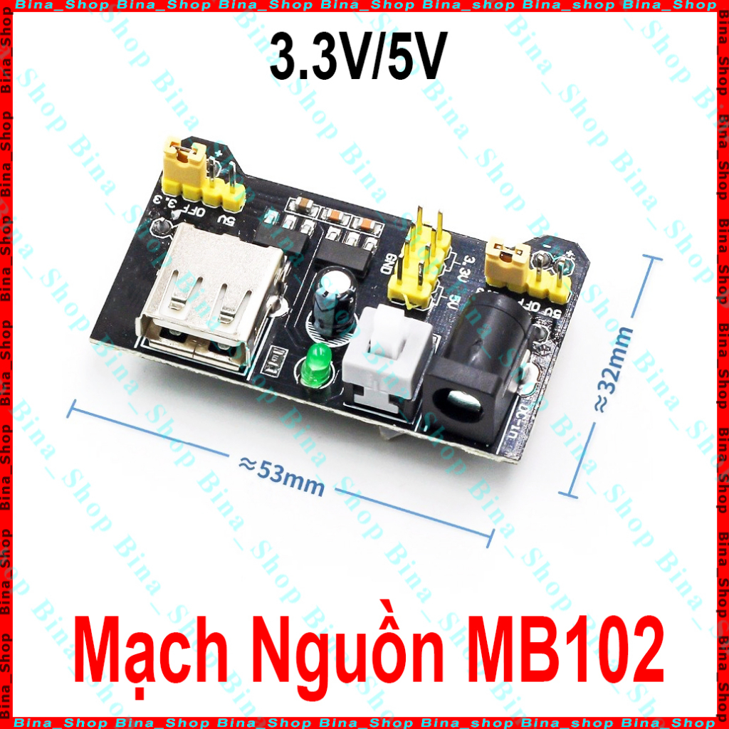 Mạch nguồn MB102 3.3V/5V, cấp nguồn Breadboard MB-102 | Shopee Việt Nam