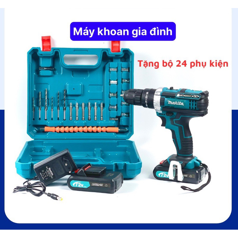 Máy khoan cầm tay pin Makita 72v, máy khoang pin 3 chức năng khoan tường, bắt vít, khoan sắt ...