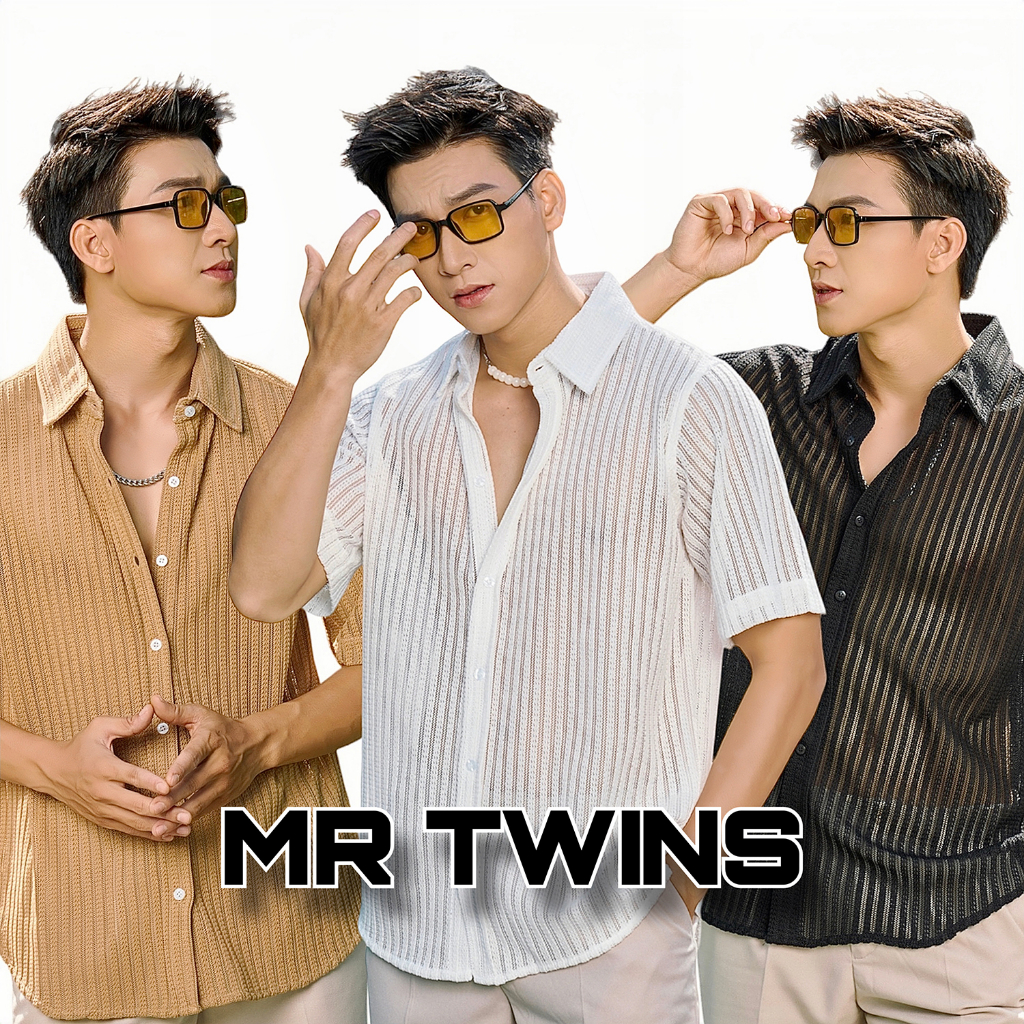 Áo Sơ Mi Nam Tay Ngắn Xuyên Thấu Màu Đen/Trắng/Nâu Vải Cotton Sợi Bông Thương Hiệu Mr Twins ...