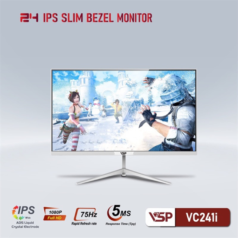 MÀN HÌNH VSP 24 INCH Vc241i PHẲNG 75hz IPS - NEW HÃNG - TRẮNG / ĐEN ...