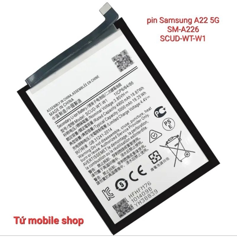 Pin zin Samsung A22 5G SM-A226 , mã pin SCUD-WT-W1 , dung lượng pin ...