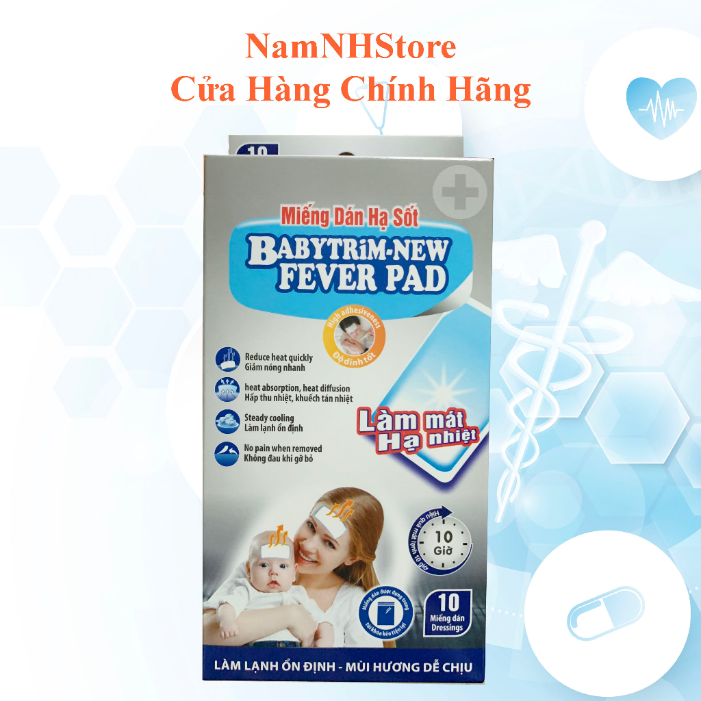 Miếng dán hạ sốt BABYTRIM NEW FEVER PAD – Hộp 10 miếng | Shopee Việt Nam