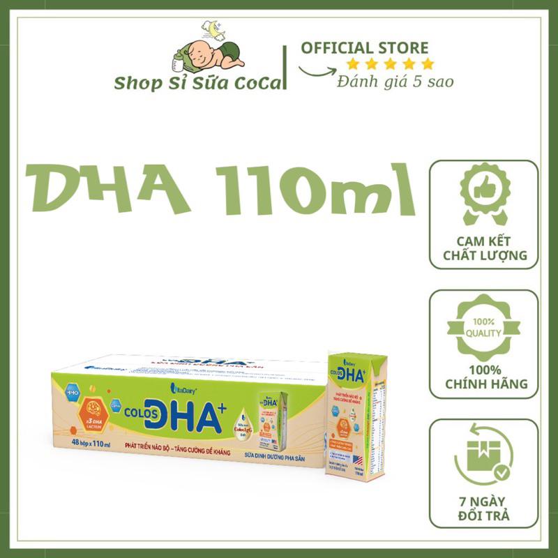 [Thẻ vòng quay]Sữa bột pha sẵn Vitadairy Colos DHA+ 110ml - Thùng 48 ...