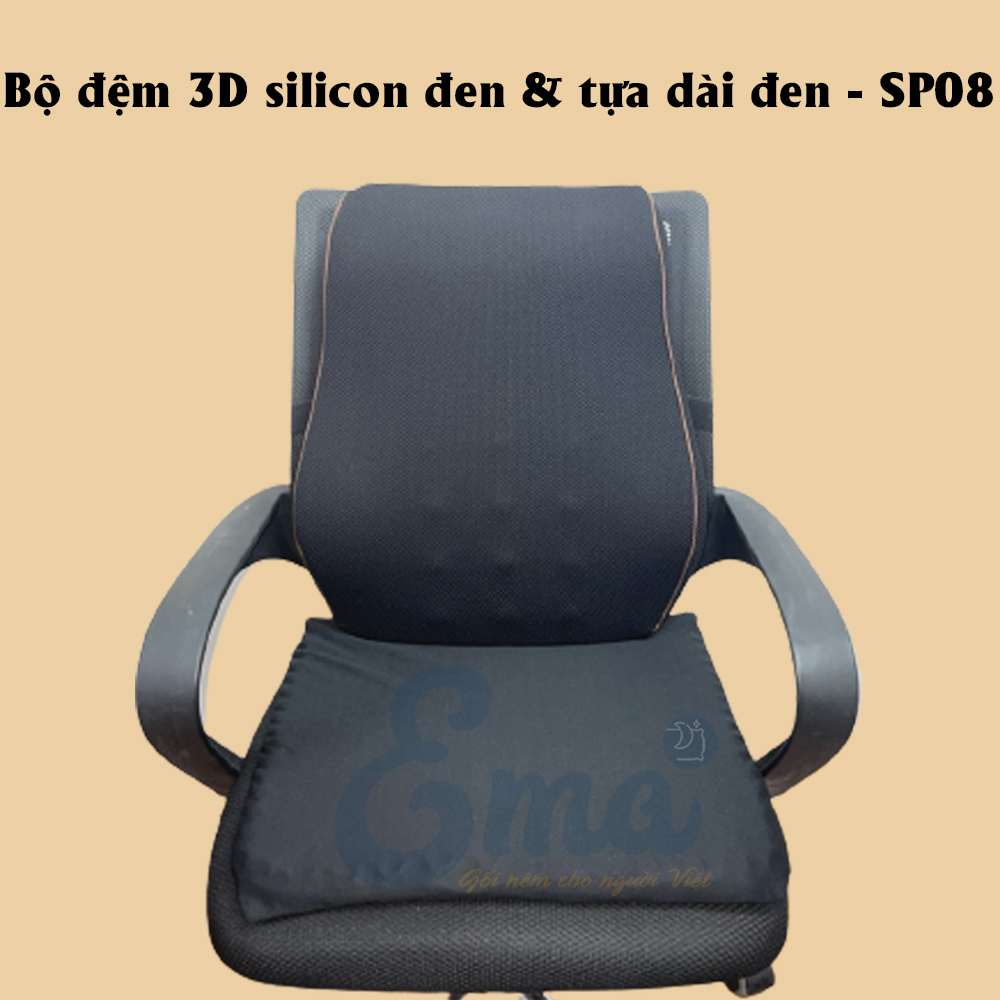 Bộ Gối Tựa Lưng Và đệm Lót Ghế Văn Phòng Ema Hỗ Trợ Cột Sống Lưng Chống đau Xương Cụt Phòng