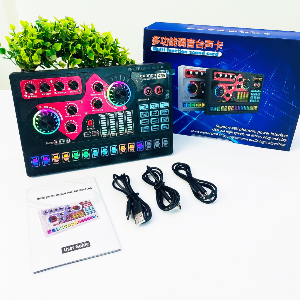 Sound card X5 dùng cho micro livestream hỗ trợ nguồn 5v 48v tích hợp ...
