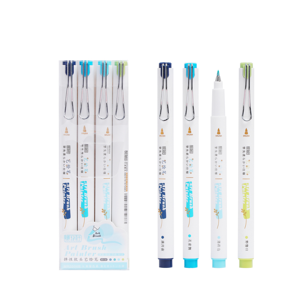 Set 4 Bút Art Brush Marker Lông Mềm Viết Calligraphy Màu Pastel Soft ...