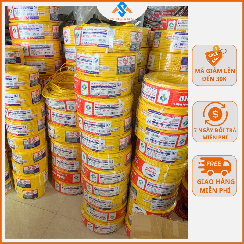(Cuộn 100m) Dây Điện Đôi Trần Phú Dây Đôi Mềm 2x0,75 2x1 2x1,5 2x2,5 Hàng Chính Hãng Trafuco 100 ...