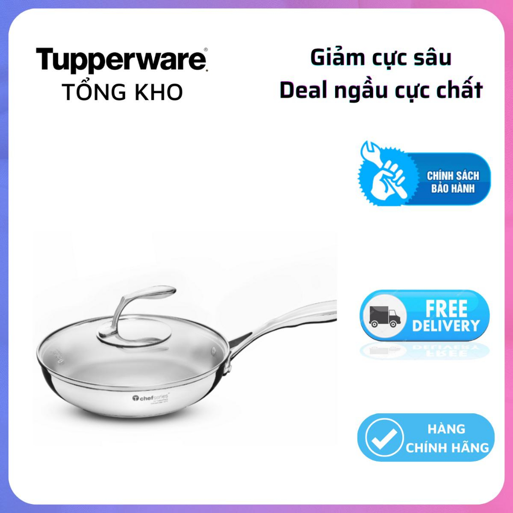 Chảo T Chef Series Frypan 24cm (nắp kính) - Tupperware chính hãng ...