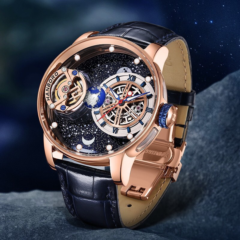 Đồng hồ nam Hanboro 1008 Men Luxury Watch 44mm Automatic Wristwatch ...