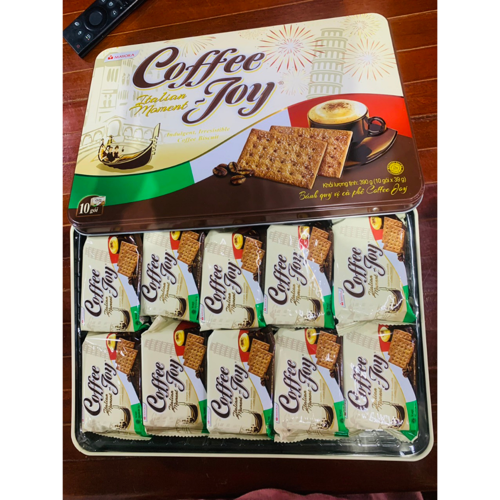 Bánh Coffee Joy 450g Hộp thiếc ( HỘP 10 GÓI) (1/2/2025) | Shopee Việt Nam