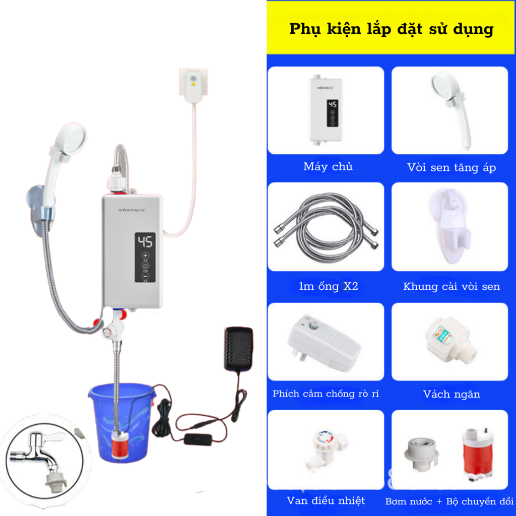 Máy làm nóng nước trực tiếp có bơm rời NONTAUS , làm nóng nước cực ...