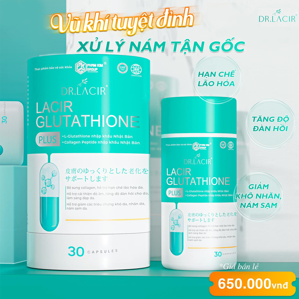 Viên Uống Nám Trắng Da Dr Lacir Glutathione Plus (Hộp 30 viên) | Shopee Việt Nam