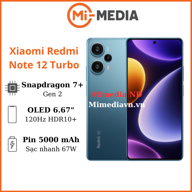 Điện thoại Xiaomi Redmi Note 12 Turbo Snapdragon 7+ Gen 2 mimedia | Shopee Việt Nam