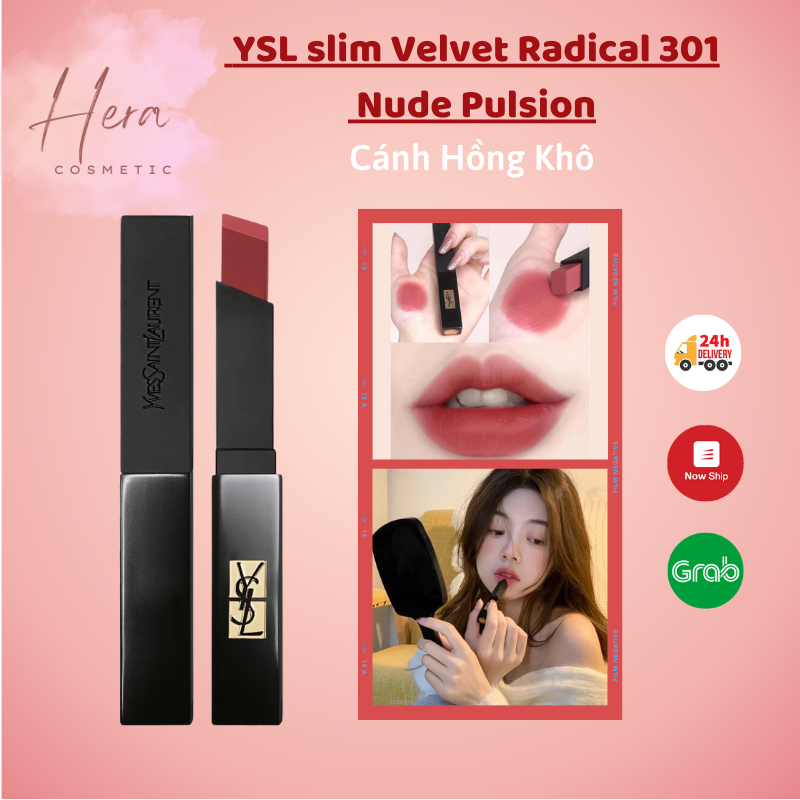 Son YSL The Slim Velvet Radical - 301 Nude Tension Cánh Hồng Khô | Shopee Việt Nam