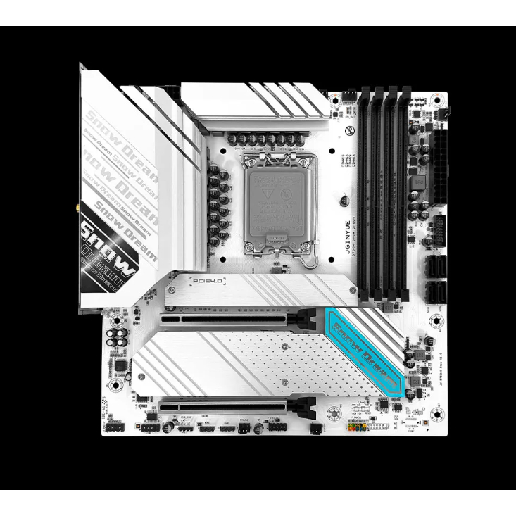 Main Jginyue B760M gaming DDR5 white ( socket 1700, HDMI+VGA+DP, mATX ...
