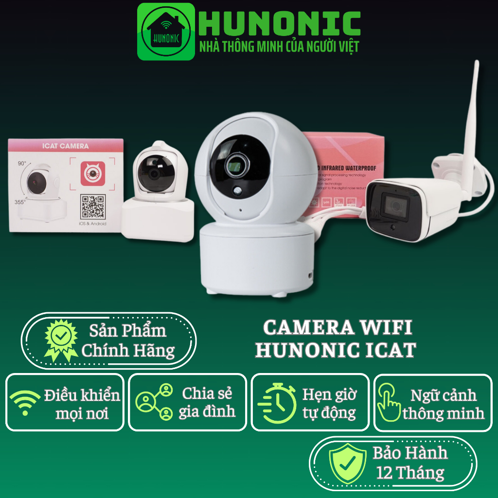 Camera Wifi Hunonic Icat 1080P, Theo Dõi Chuyển Động, Đàm Thoại 2 Chiều ...