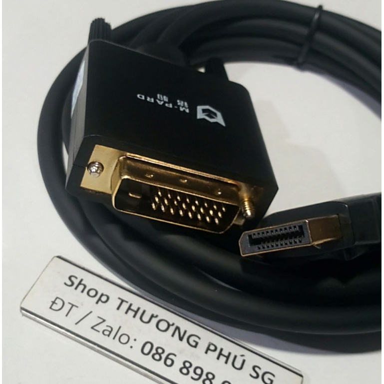 Cáp DisplayPort ra DVI: Chuẩn DVI - D (Kim 24-1) - Cáp dài 1.8M (DP to ...